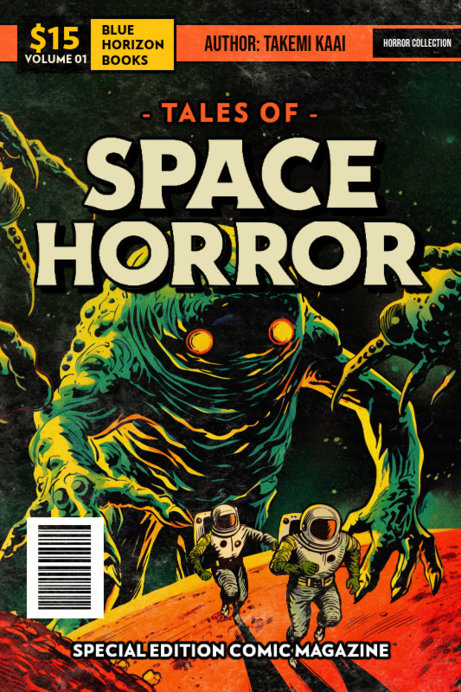 Placeit - Book Cover Creator Featuring Stories of Space Horror