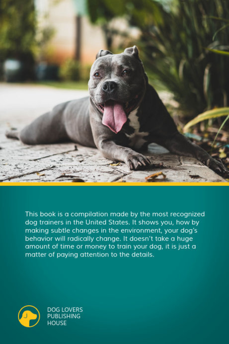 Placeit - Pet Training Back Book Cover Generator With a Pitbull Picture