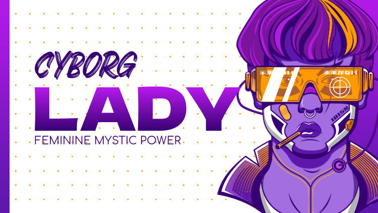 Placeit - Discord Theme Creator Featuring a Female Cyborg Illustration