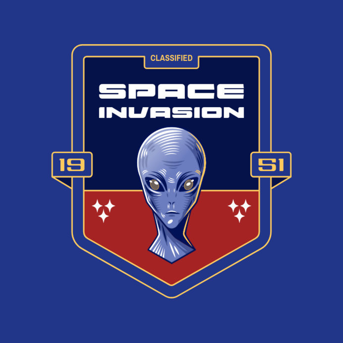Placeit - Gaming Logo Maker Featuring an Emblem with an Alien Illustration