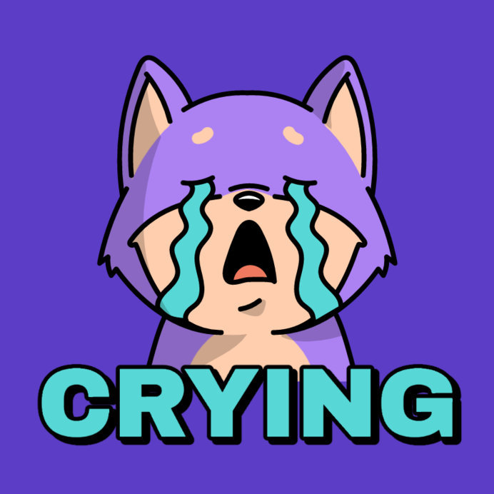 Placeit - Illustrated Twitch Emote Creator Featuring a Dog Crying