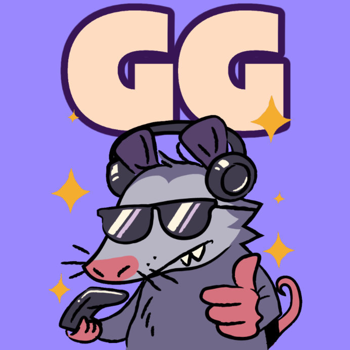 Placeit - Twitch Emote Maker Featuring a Gaming Opossum Cartoon