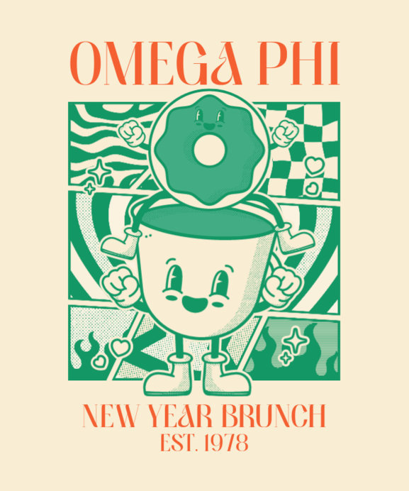 Placeit - T-Shirt Design Template for a New Year Party Fraternity