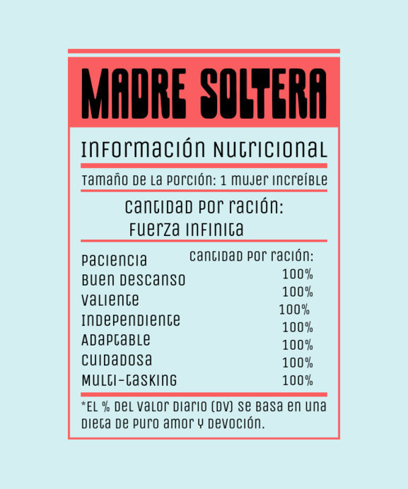 Placeit - T-Shirt Design Creator Featuring a Single Mom Ingredients Chart