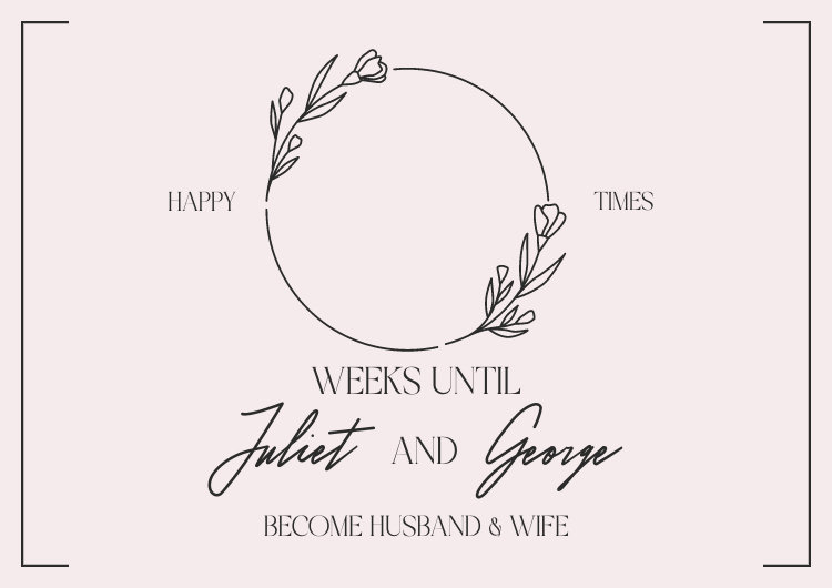 Placeit - Countdown Poster Generator for a Wedding With a Flotal Crown