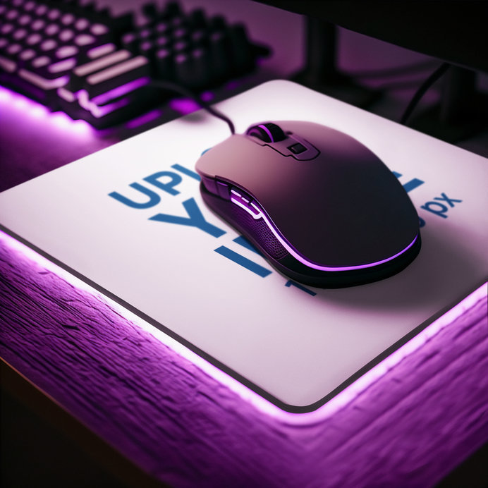 Placeit - Mousepad Mockup Featuring a Cool Gaming-Themed Setting