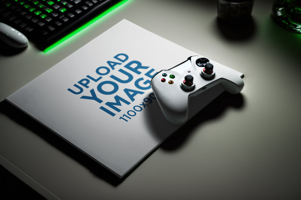 Placeit - Mousepad Mockup Featuring a Gaming Controller and an AI ...