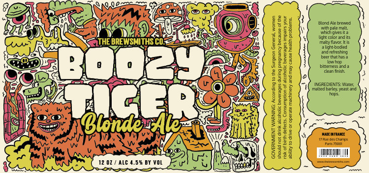 Placeit - Beer Label Generator Featuring Psychedelic Characters