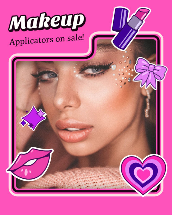 Placeit - Barbie-Inspired Instagram Post Template Featuring Makeup ...