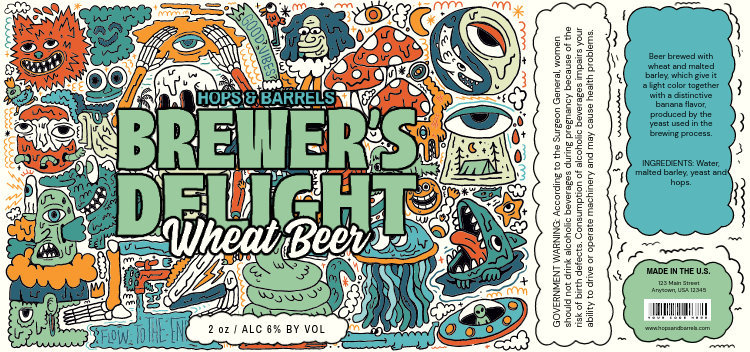 Placeit - Beer Label Design Creator with Cartoonish Acid Characters