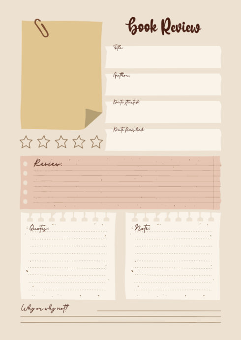 Placeit - Minimalistic Planner Maker for a Book Review