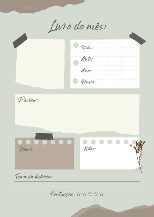 Placeit - Reading Journal Design Generator for a Book Summary