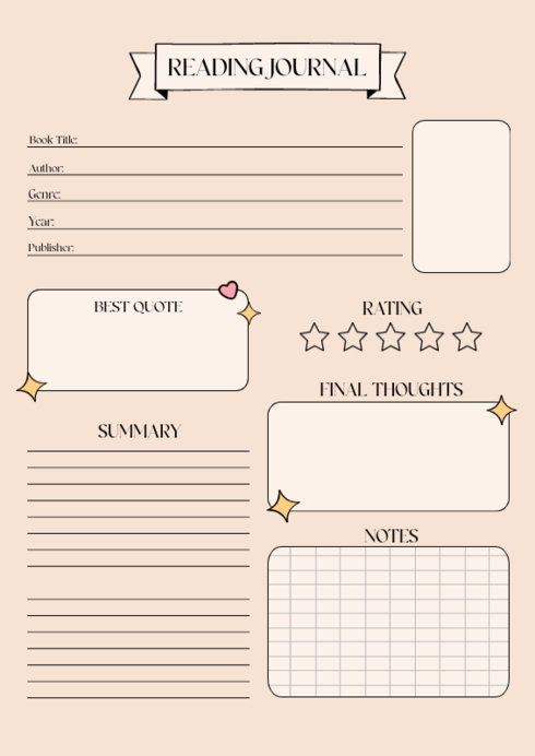 Placeit - Planner Design Creator Featuring a Reading Journal Theme