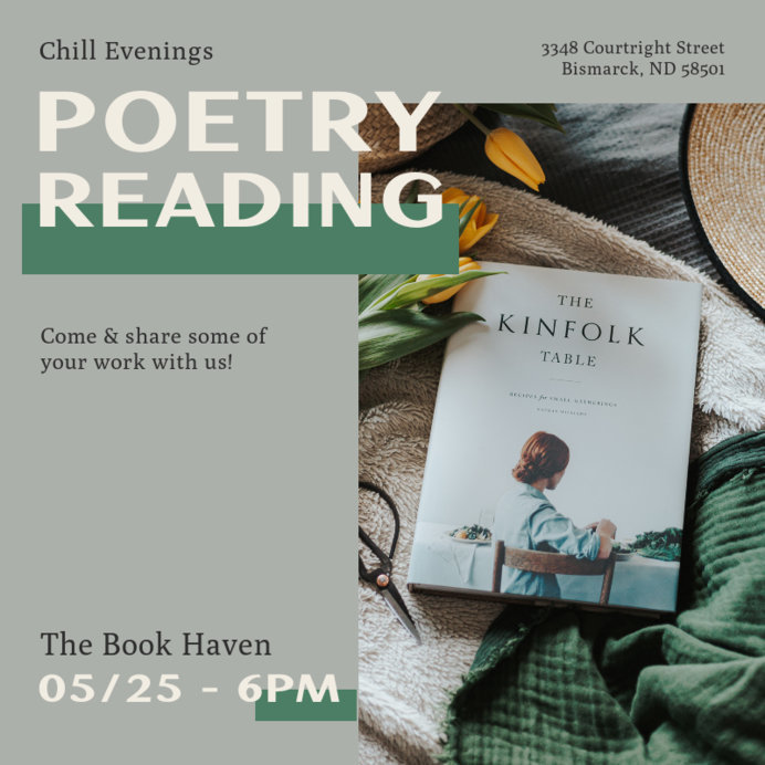 Placeit - Instagram Post Template with a Picture to Promote a Poetry ...