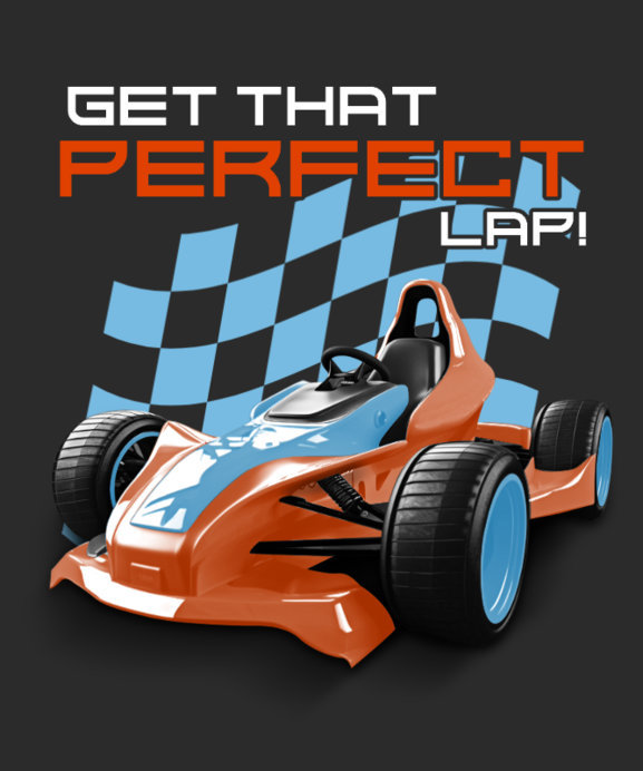 Placeit - Car Racing T-Shirt Design Generator Featuring a Go-Kart ...