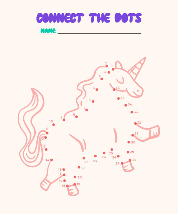 Placeit - Worksheet Design Template for Kids Featuring a Connect-the ...