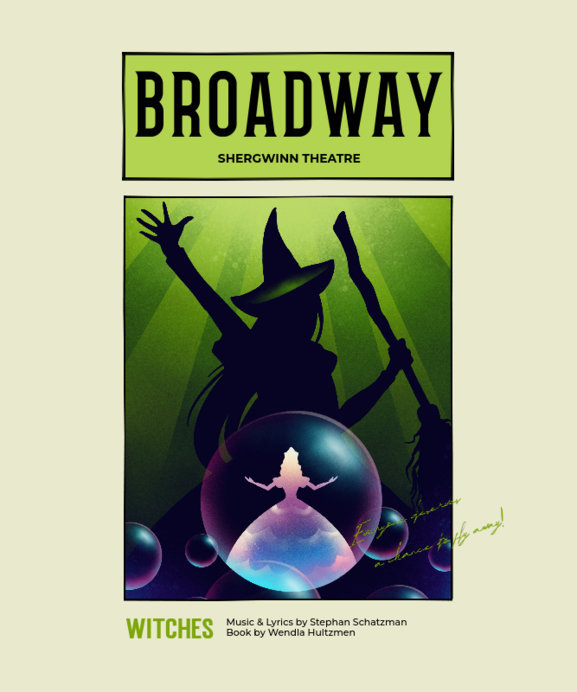 Placeit - T-Shirt Design Creator With a Broadway Theme Inspired by Wicked