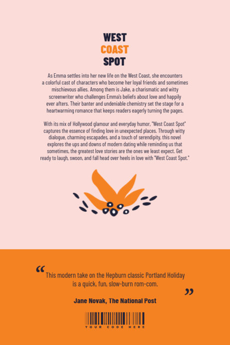 Placeit - Back Book Cover Maker Featuring an Illustrated Flower with a ...