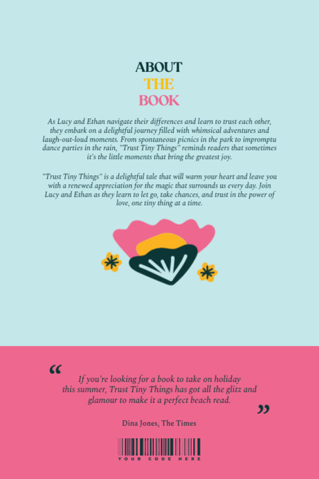 Placeit - Back Book Cover Maker Featuring a Colorful Flower Illustration