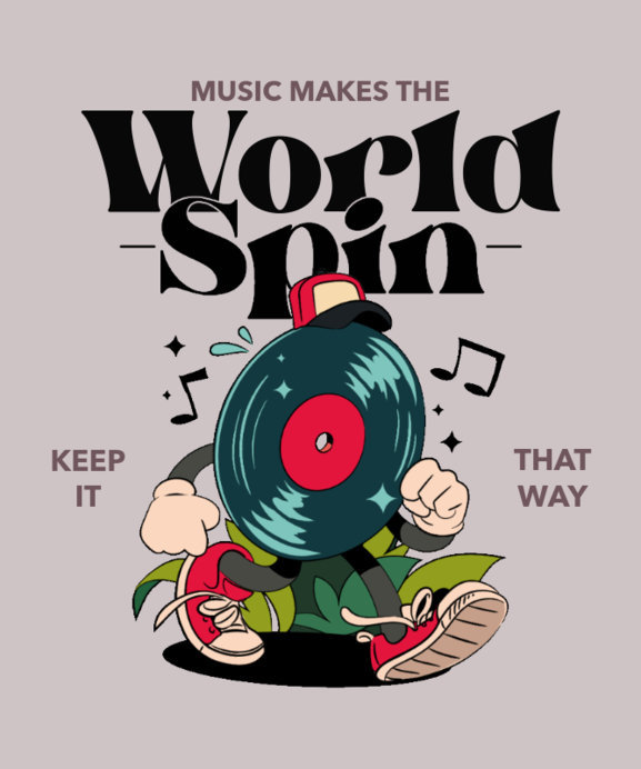 Placeit - T-Shirt Design Creator Featuring a Music-Themed Quote and a ...
