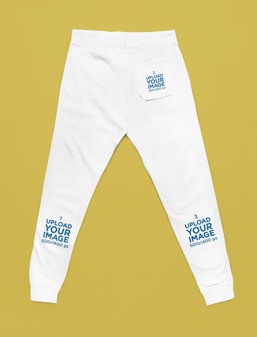 Placeit - Back-View Mockup Featuring a Pair of Sweatpants Placed on a ...