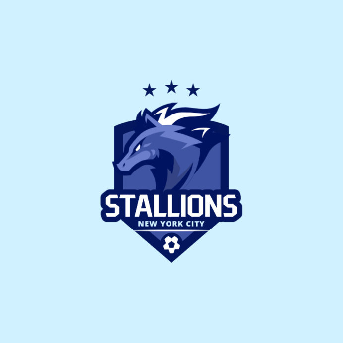 Placeit - Soccer Team Logo Template Featuring an Illustrated Stallion