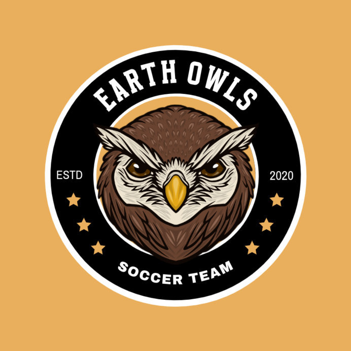 Placeit - Logo Generator for a College Soccer Team with an Owl Graphic