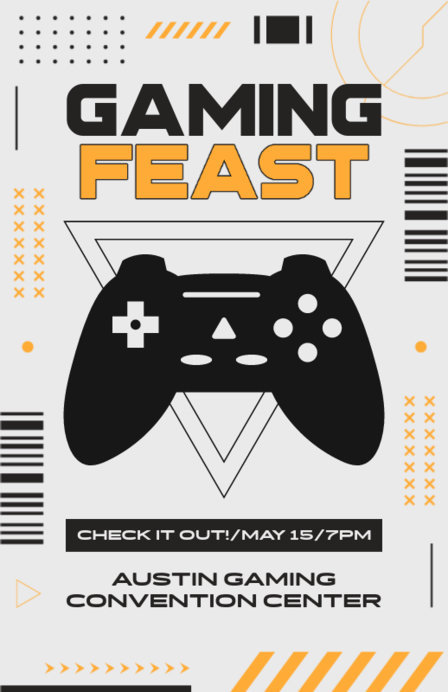 Placeit - Illustrated Flyer Generator for a Gaming Feast Event