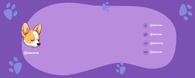 Placeit - Twitch Profile Banner Template Featuring Cute Puppy Illustrations