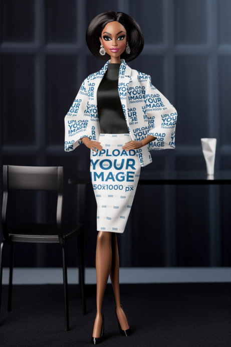 Placeit - AI-Generated Mockup Featuring a Barbie-Inspired Doll Wearing ...