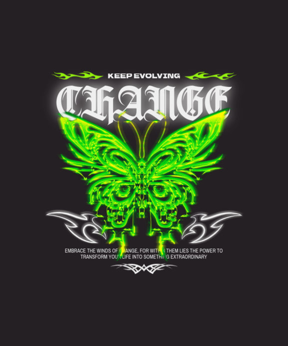 Placeit - T-Shirt Design Maker Featuring a Y2K Aesthetic with Butterfly ...