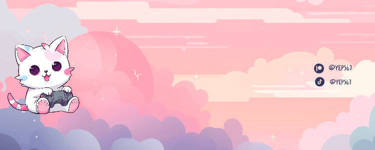 Placeit - Girly Profile Banner Template Featuring an Illustrated Cute Kitty