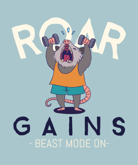 Placeit - T-Shirt Design Template Featuring an Illustrated Possum ...