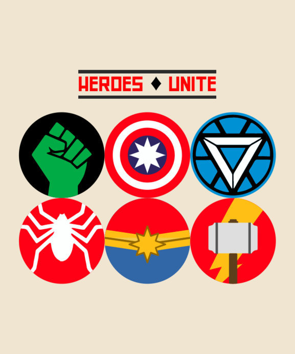 Placeit - T-Shirt Design Template Featuring Hero Graphics Inspired by ...