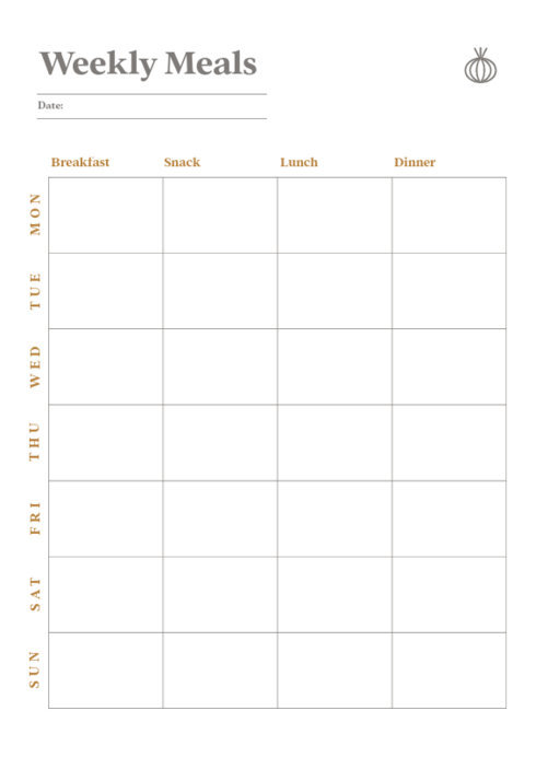Placeit - Weekly Planner Design Maker for Meals Featuring an Onion Icon