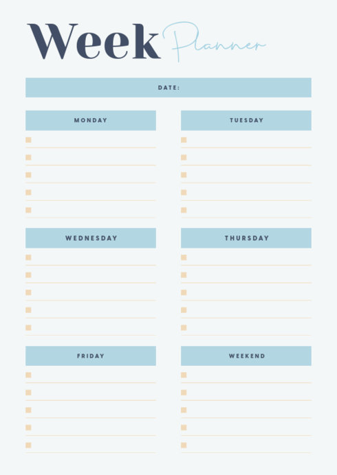 Placeit - Planner Design Maker for Weekly Activities With a Colorful Layout
