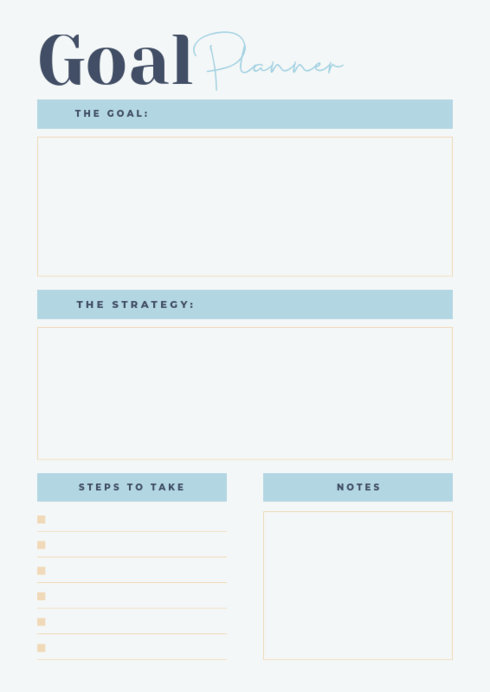 Placeit - Planner Design Maker Featuring a Minimalist Layout for Goals