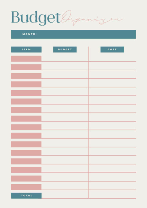 Placeit - Colorful Planner Design Template for a Budget Organizer