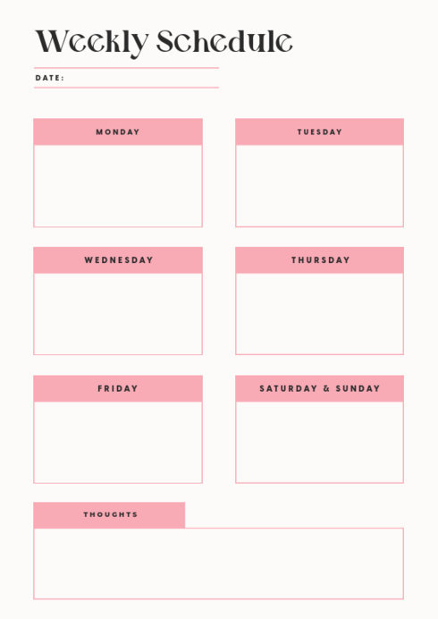 Placeit - Planner Design Maker with Note Boxes for a Weekly Schedule