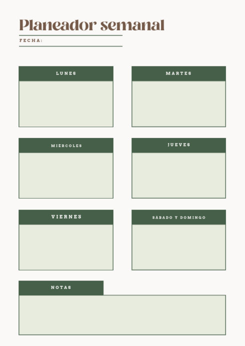 Placeit - Weekly Planner Design Creator Featuring Colorful Boxes for Notes