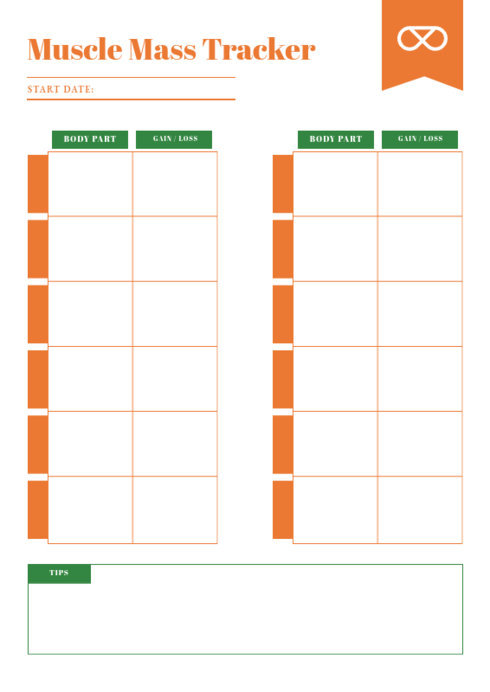 Placeit - Annual Planner Design Generator for a Muscle Mass Tracking