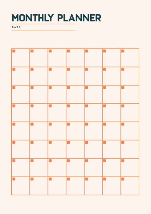 Placeit - Monthly Planner Design Generator with a Colorful Grid