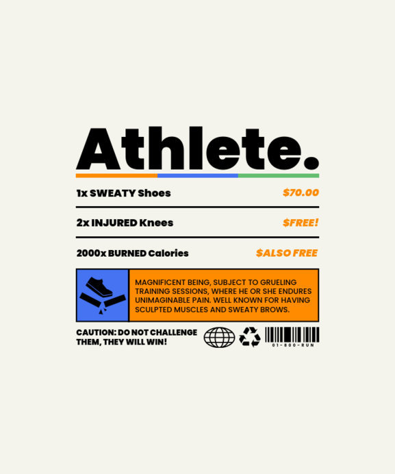 Placeit - T-Shirt Design Maker Featuring a Parody Label for a Running Club