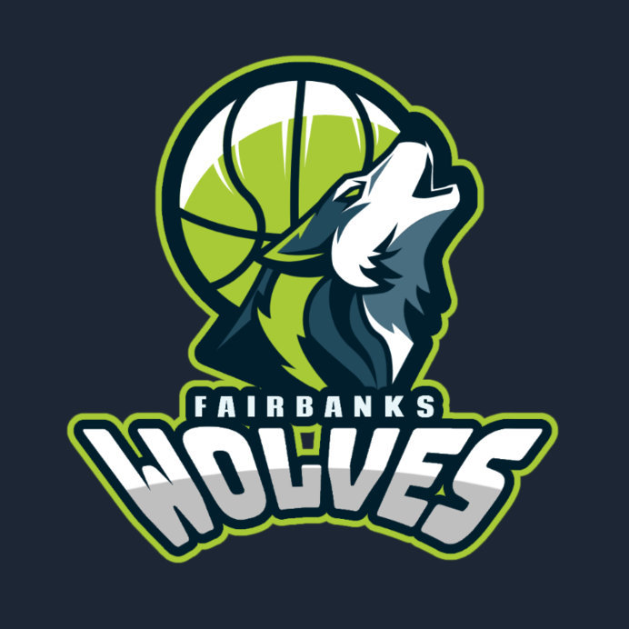 Placeit - Online Logo Maker with Wolf Icon for Basketball Teams
