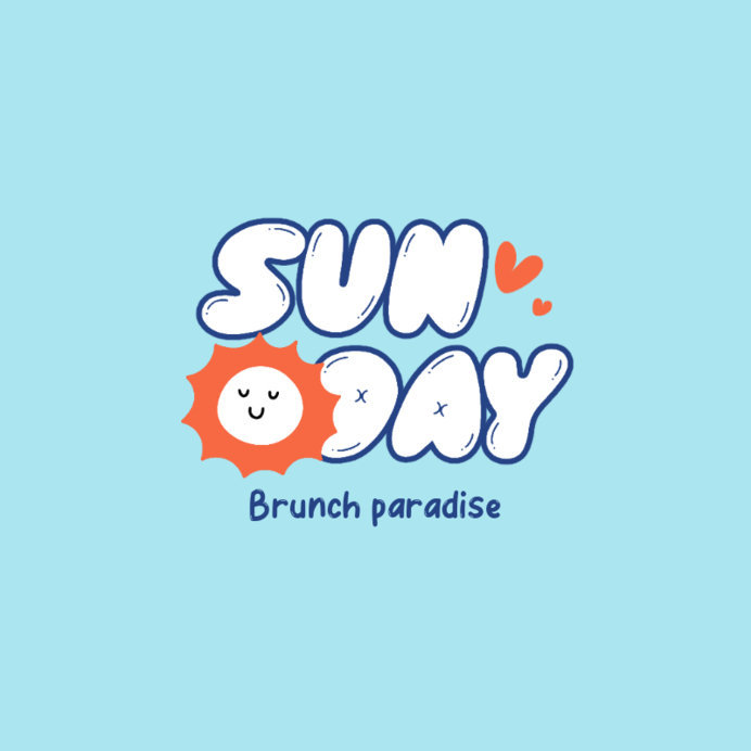 Placeit - Brunch Restaurant Logo Template with a Smiling Sun Illustration