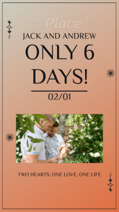 6 days countdown for wedding