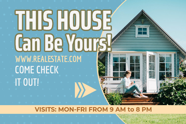 Placeit - Yard Sign Template for an Open House Tour Ad