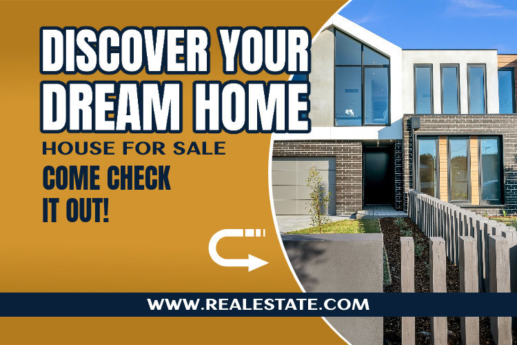 Placeit - Real Estate Yard Sign Generator Featuring a House Sale Ad