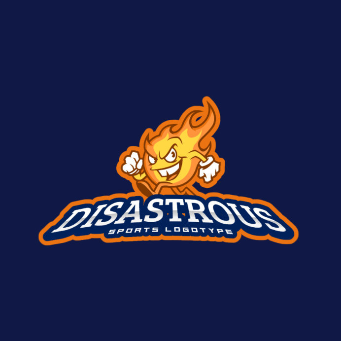 Placeit - Sports Logo Template with Fireball Icon