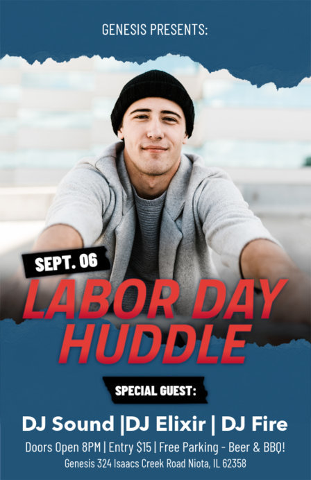 Placeit - Holiday Flyer Generator Featuring a Labor Day Huddle Event
